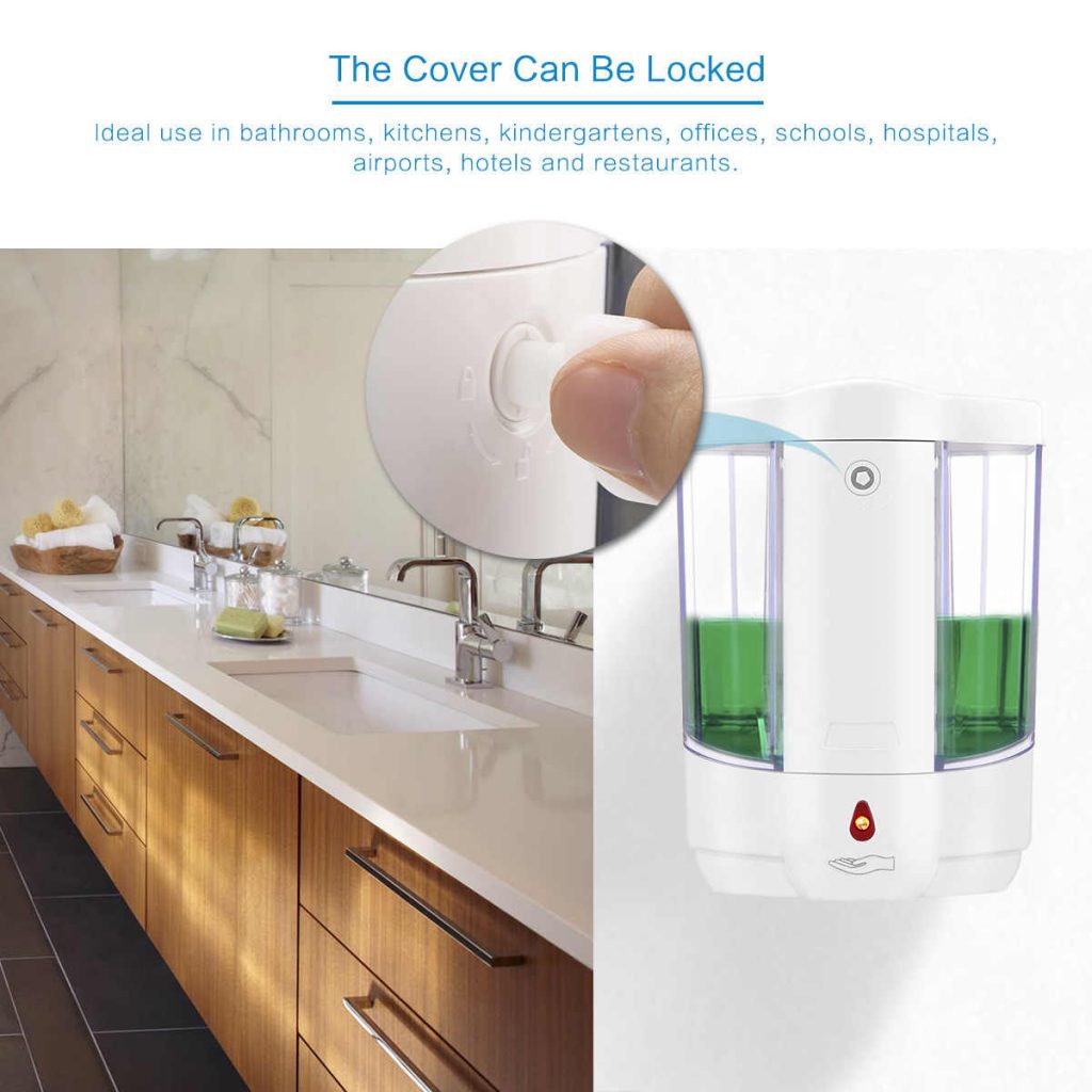 800ml Liquid Soap Dispenser Wall IR Motion Automatic Soap Dispenser ...