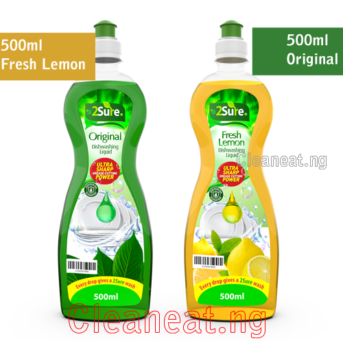 2Sure Dishwashing Liquid, Original | Lemon Fresh | 500ml | 1000ml