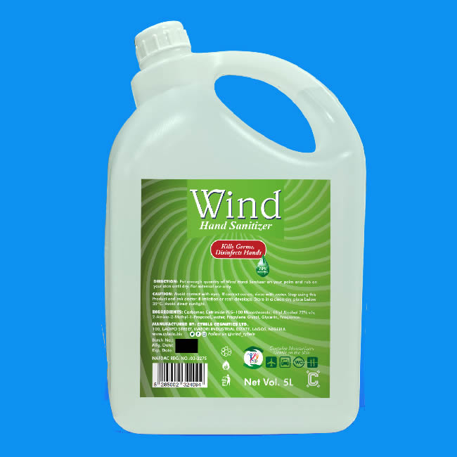 Wind Hand Sanitizer 5 litre - Cleaneat.NG